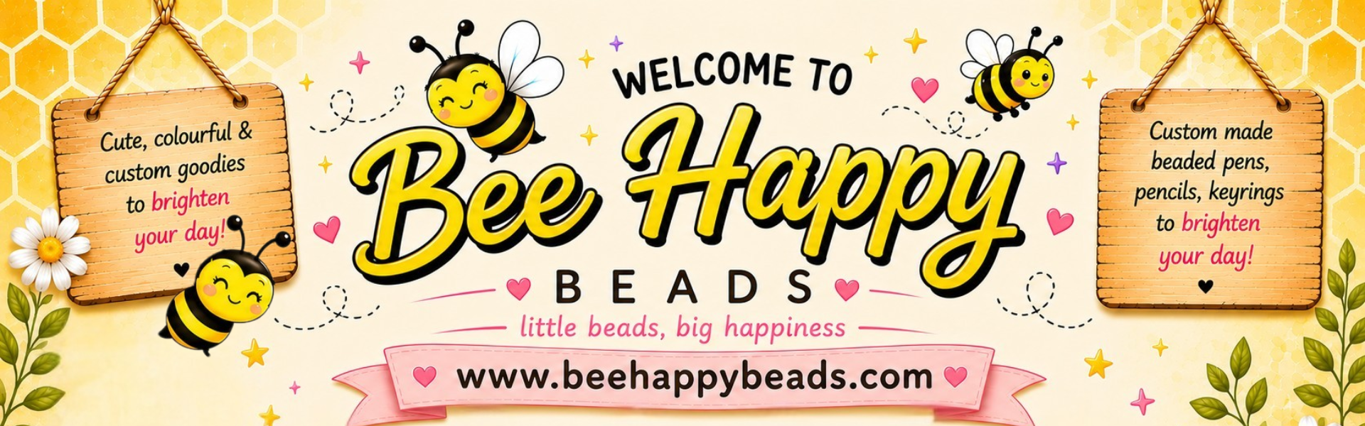 Bee Happy Beads | Custom Handmade Beaded Stationery
